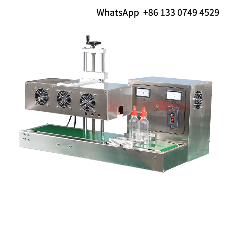 Fully automatic electromagnetic induction sealing machine aluminum foil gasket continuous glass ...