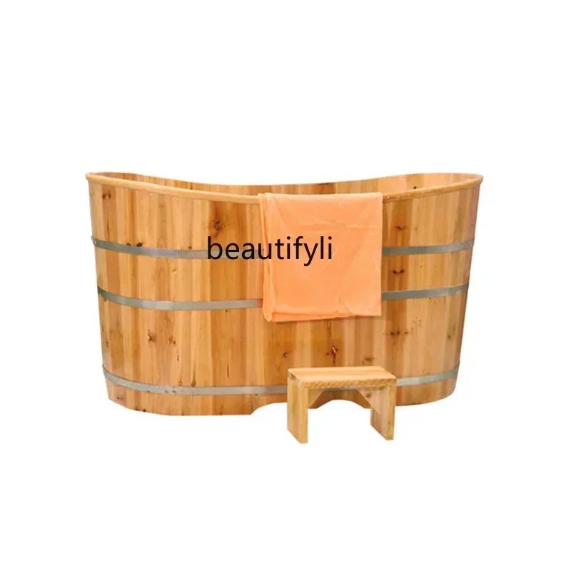 Wooden-Barrel-Bath-Bucket-Bath-Bucket-Bath-Barrel-Solid-Wood-Basin ...