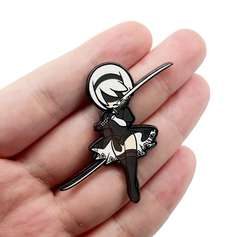 Nier-Automata-2B-Enamelled-Brooches-Cool-Pins-Clothing-Backpack-Lapel ...