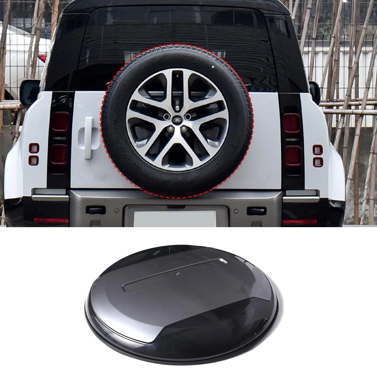 For-land-rover-defend-90-110-20-23-ABS-Bright-noodle-leather-Car-Rear ...