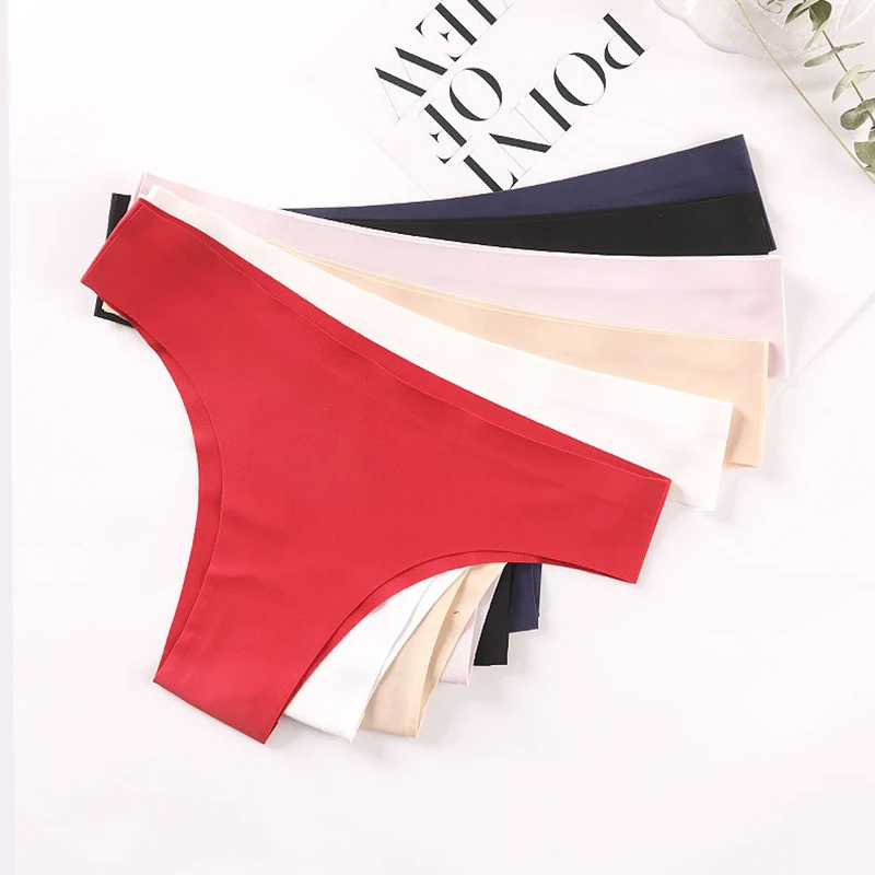 Conjunto-de-3-bragas-sin-costuras-para-mujer-Tanga-Sexy-de-seda-de ...