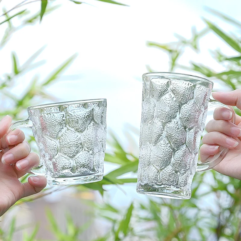 2pcs-Set-Diamond-Patterned-Relief-Glass-Cup-Household-Honeycomb-Nest ...