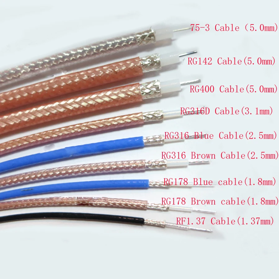 5meters/Lot RG142/RG400/RG316D/RG316/RG178 RF Coaxial Antenna Wire ...