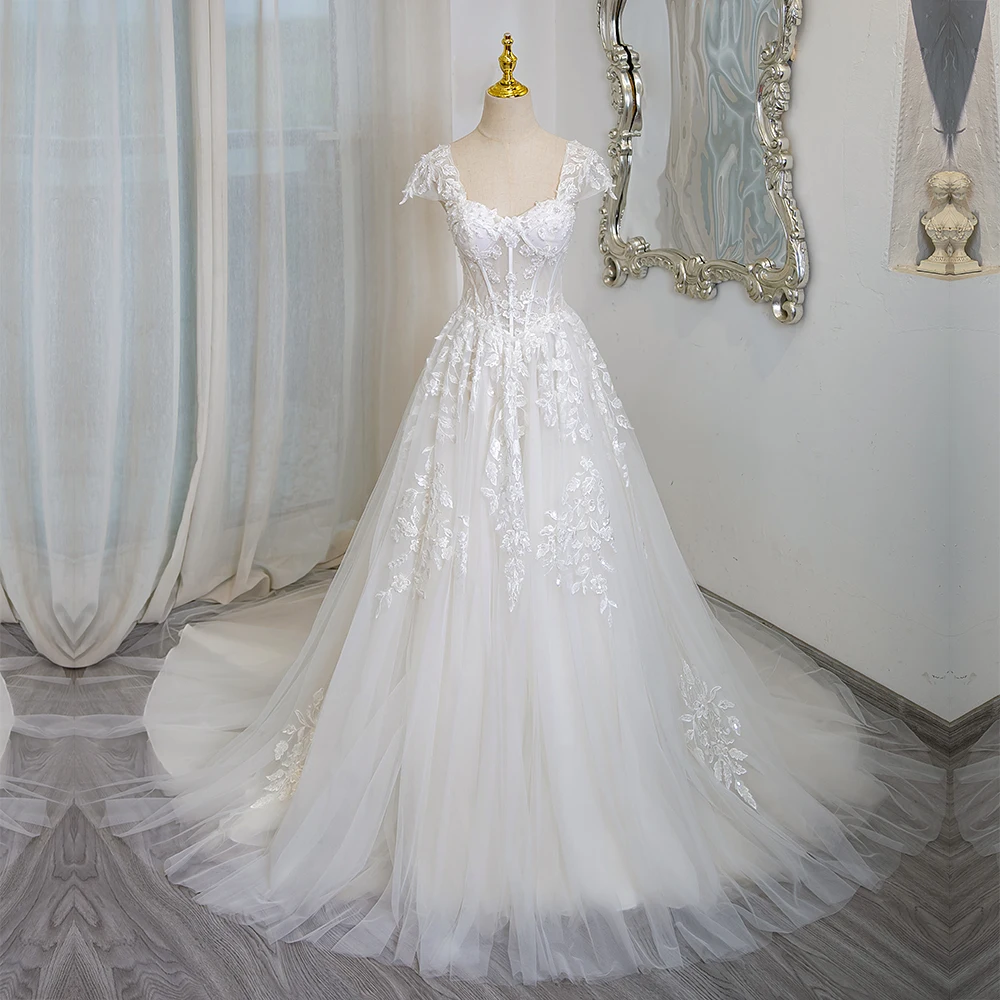 SL-9321-Suli-vestido-de-novia-con-escote-Coraz-n-rom-ntico-con-Apliques ...