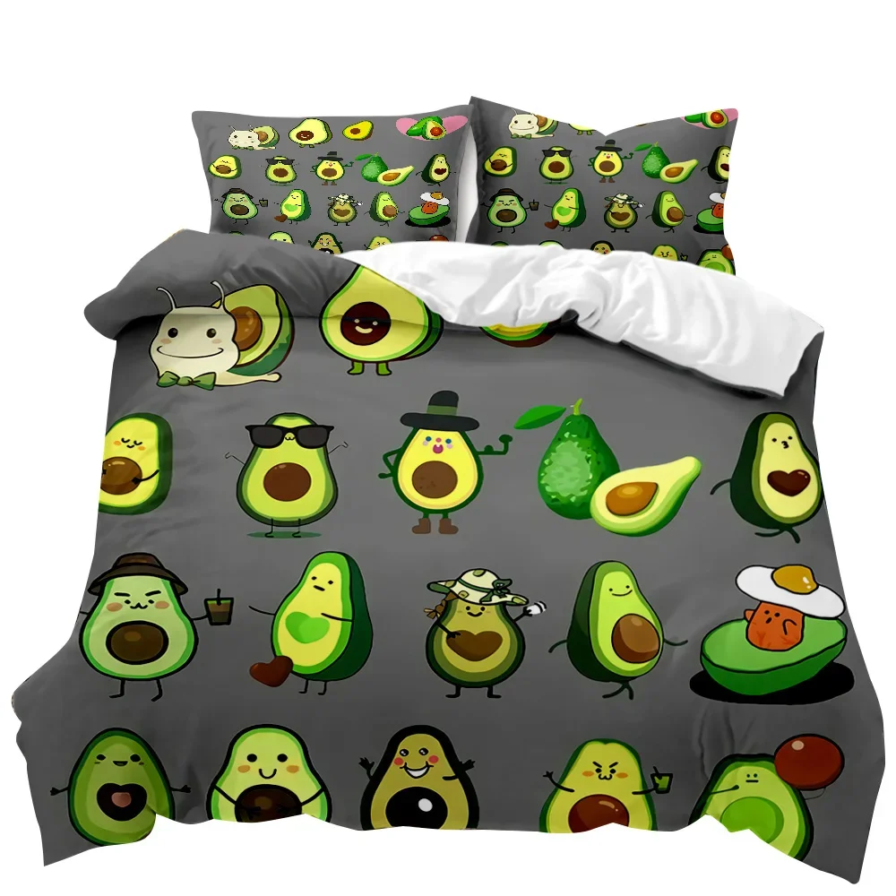 Avocado Duvet Cover Set Avocados Bedding Set Cute Fruits Comforter ...