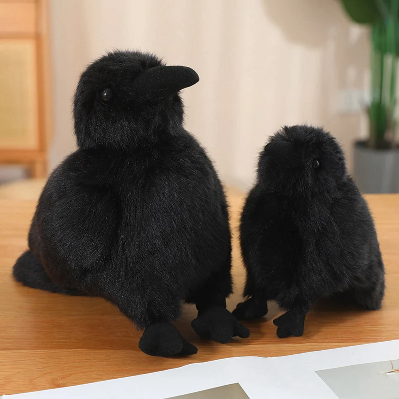 30cm Realistic Crow Plush Toy - Lifelike Stuffed Raven Soft Bird for ...