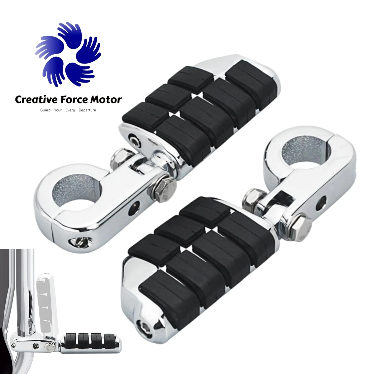 Motorcycles-Highway-Footrests-Mount-Clamp-Engine-Guards-Crash-Bar-Foot ...