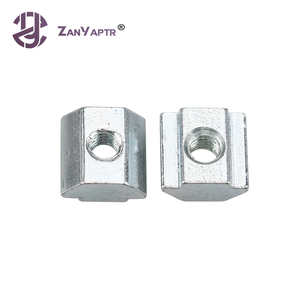 T Sliding Nut Block Square Nuts M3 M4 M5 M6 For 2020 Aluminum Profile Slot Zinc Coated Plate ...