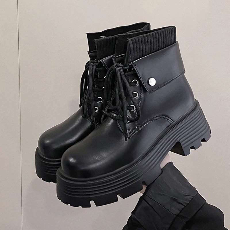 Botas-Punk-de-plataforma-gruesa-para-mujer-zapatos-de-nieve-de-felpa-de ...