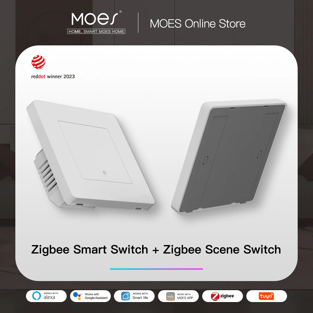 Moes – Interrupteur À Bouton-poussoir Intelligent, Série Tuya Star Ring, Zigbee 3.0, Commande À ...