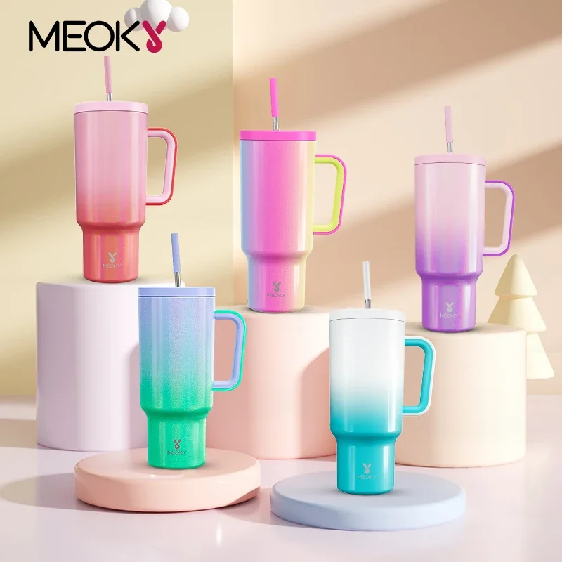 Meoky-40oz-Tumbler-Big-Handle-Straw-Stainless-Steel-Car-Mug-Multicolor ...