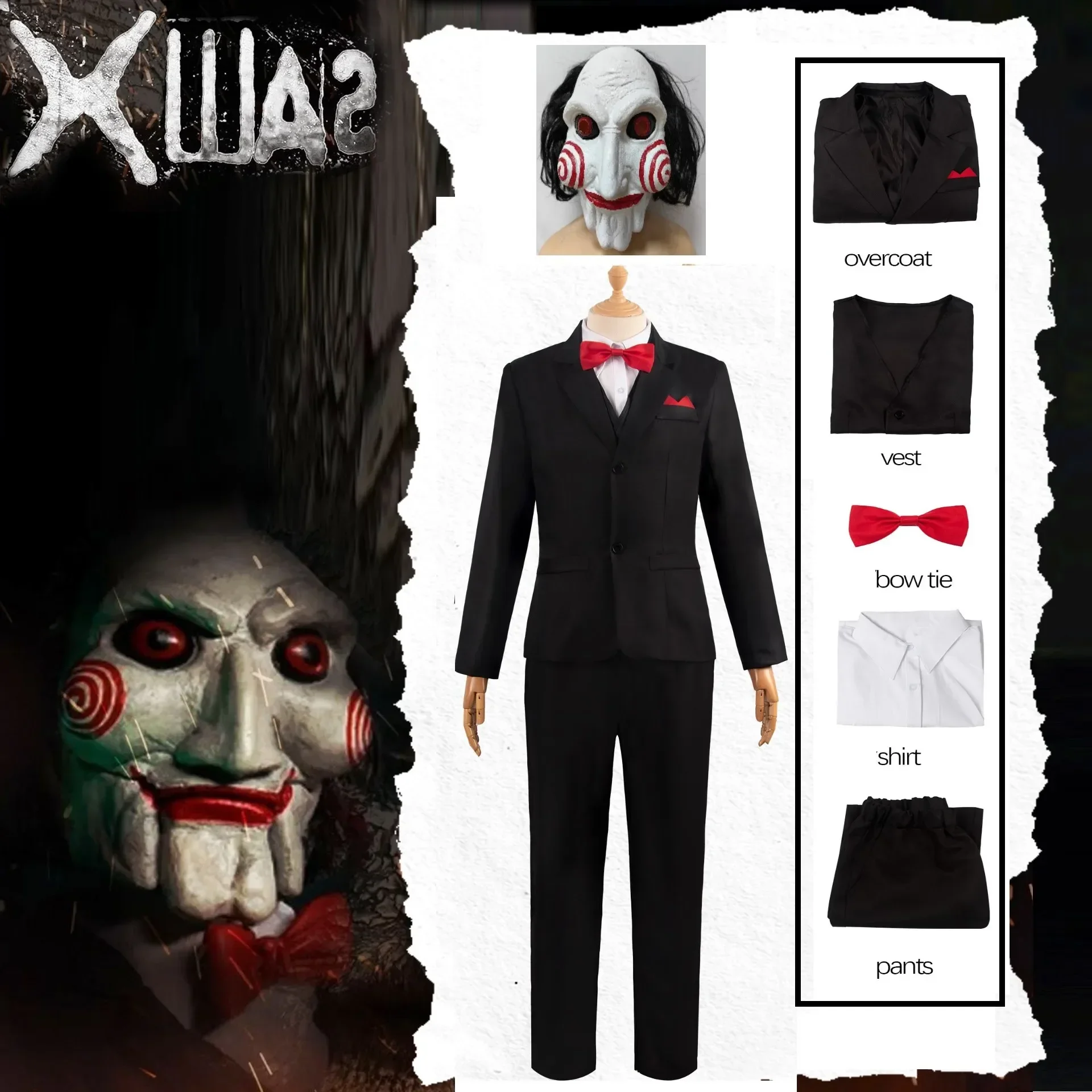 Jigsaw-Killer-Cosplay-TV-Saw-Costume-Disguise-Uniform-Mask-for-Adult ...
