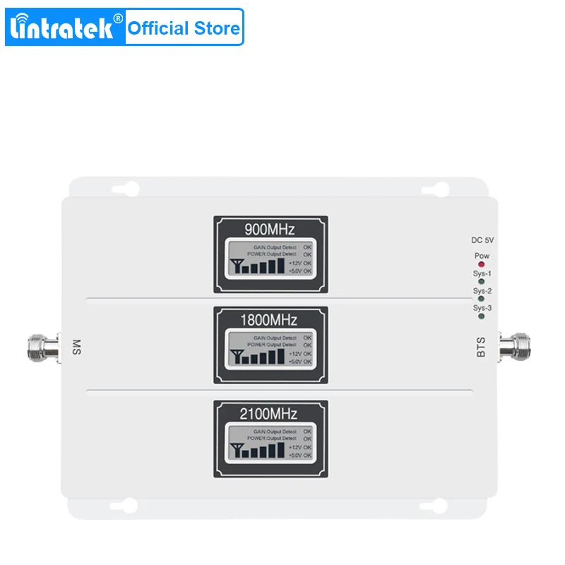 Lintratek 2G 3G 4G AGC 신호 리피터, 900MHz UMTS 2100MHz LTE 1800MHz 트라이 밴드 ...