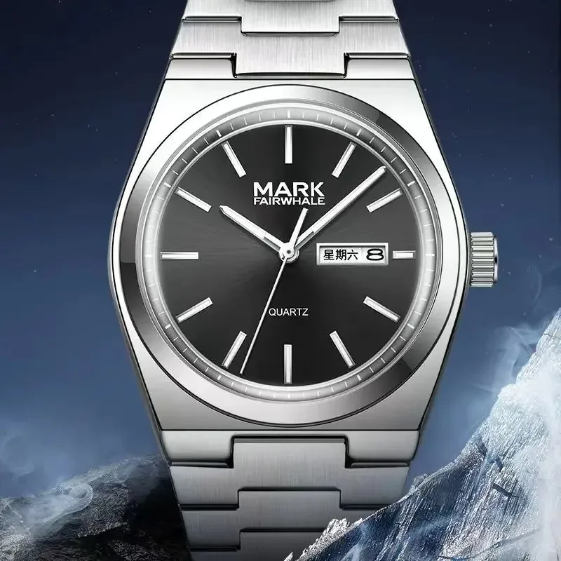 Mark Fairwhale 5160 Man Simple Quartz Clock Male Ultrathin Watch Week ...