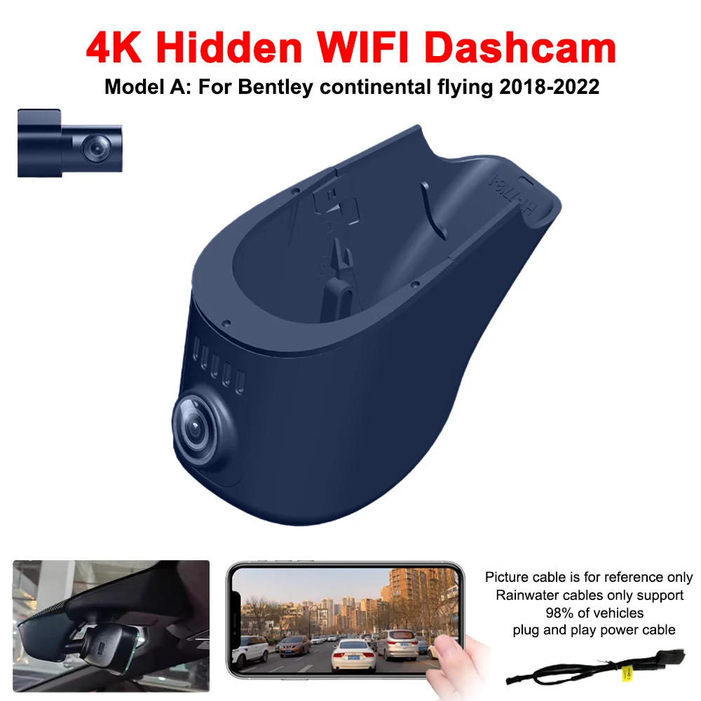 For-Bentley-continental-flying-2018-2022-Front-and-Rear-4K-Dash-Cam-for ...