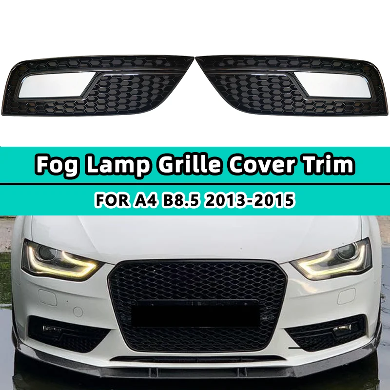 Honeycomb-Mesh-Car-Front-Bumper-Fog-Light-Grill-Trim-Cover-For-Audi-A4 ...