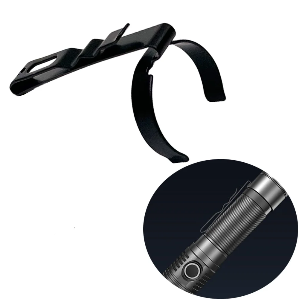 Black-Clip-Flashlight-Torch-Holding-Clamp-Belt-Pocket-Clip-For ...