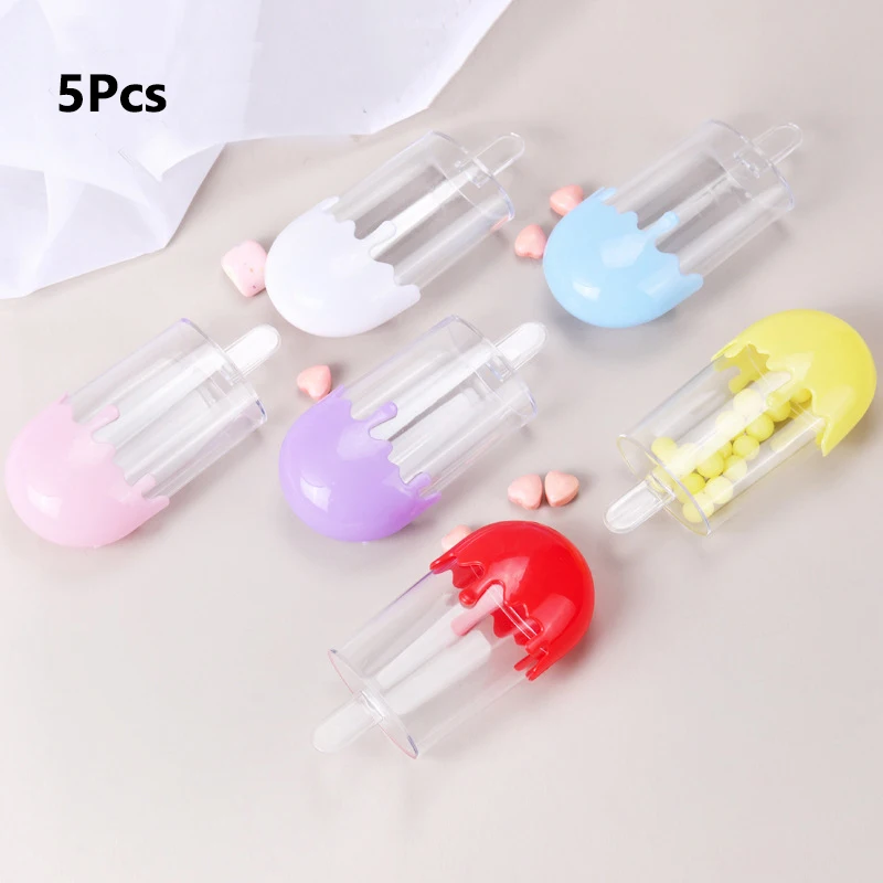 5pcs Plastic Clear Ice Cream Candy Box Children Cute Sweets Candy Box ...