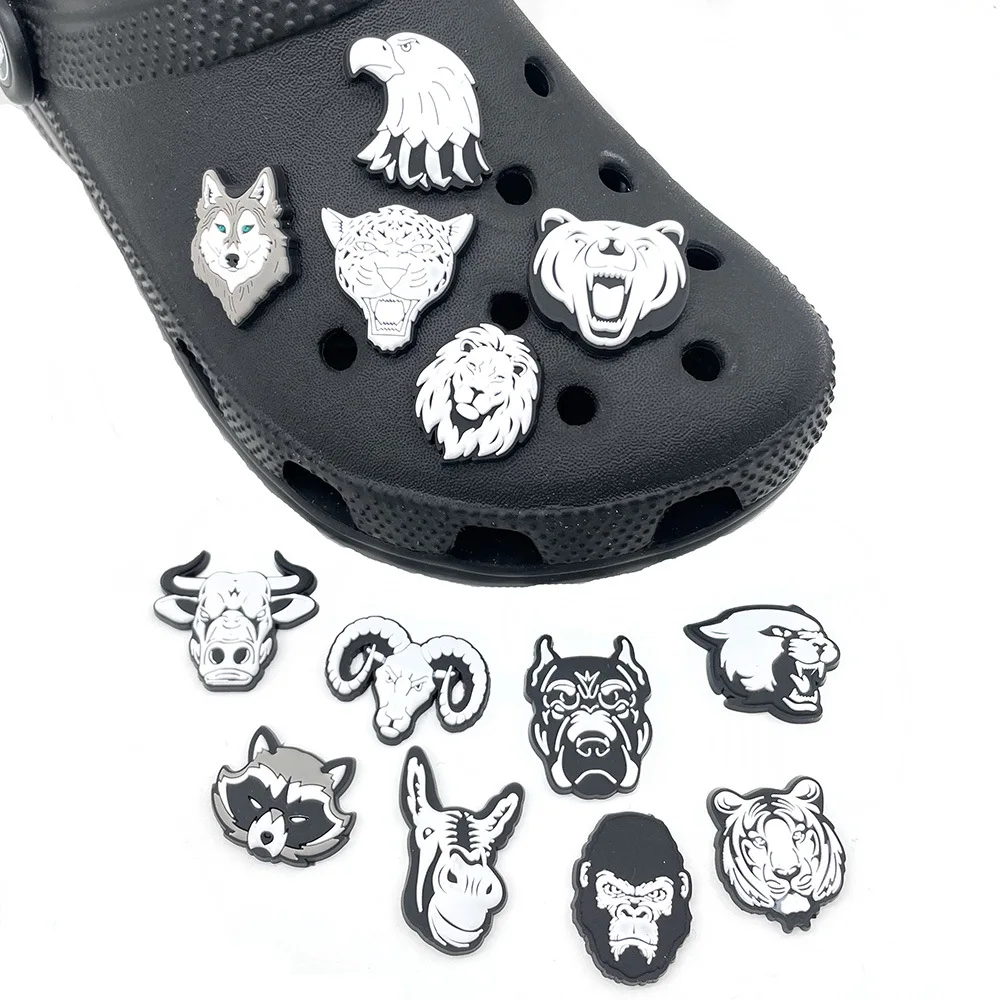 Black-and-White-Animal-Collection-Shoe-Charms-DIY-Shoe-Decorations ...