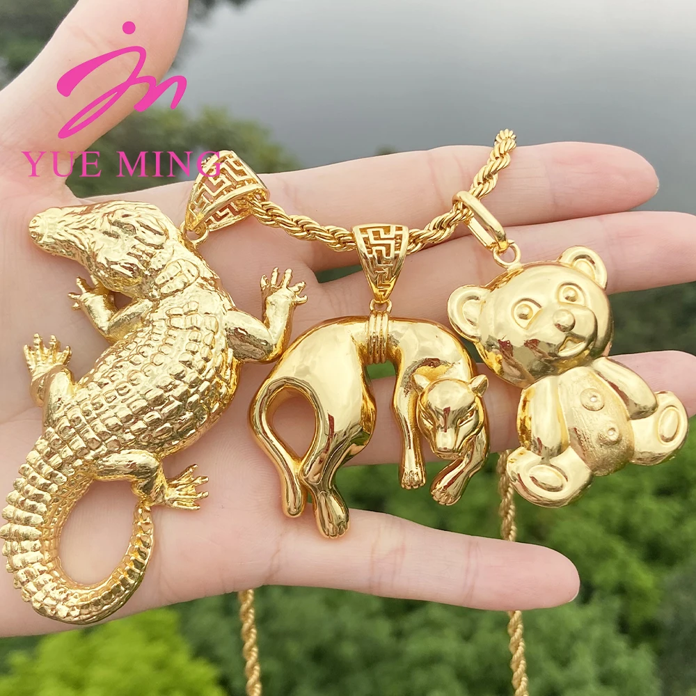 3pcs Pendant with 60cm Chain For Women Men 18k Gold Plated Copper ...