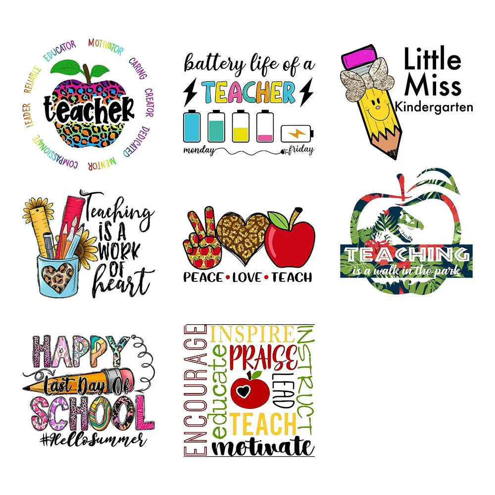 Teacher Iron On Transfer For Clothing Patches DIY Washable T Shirts ...