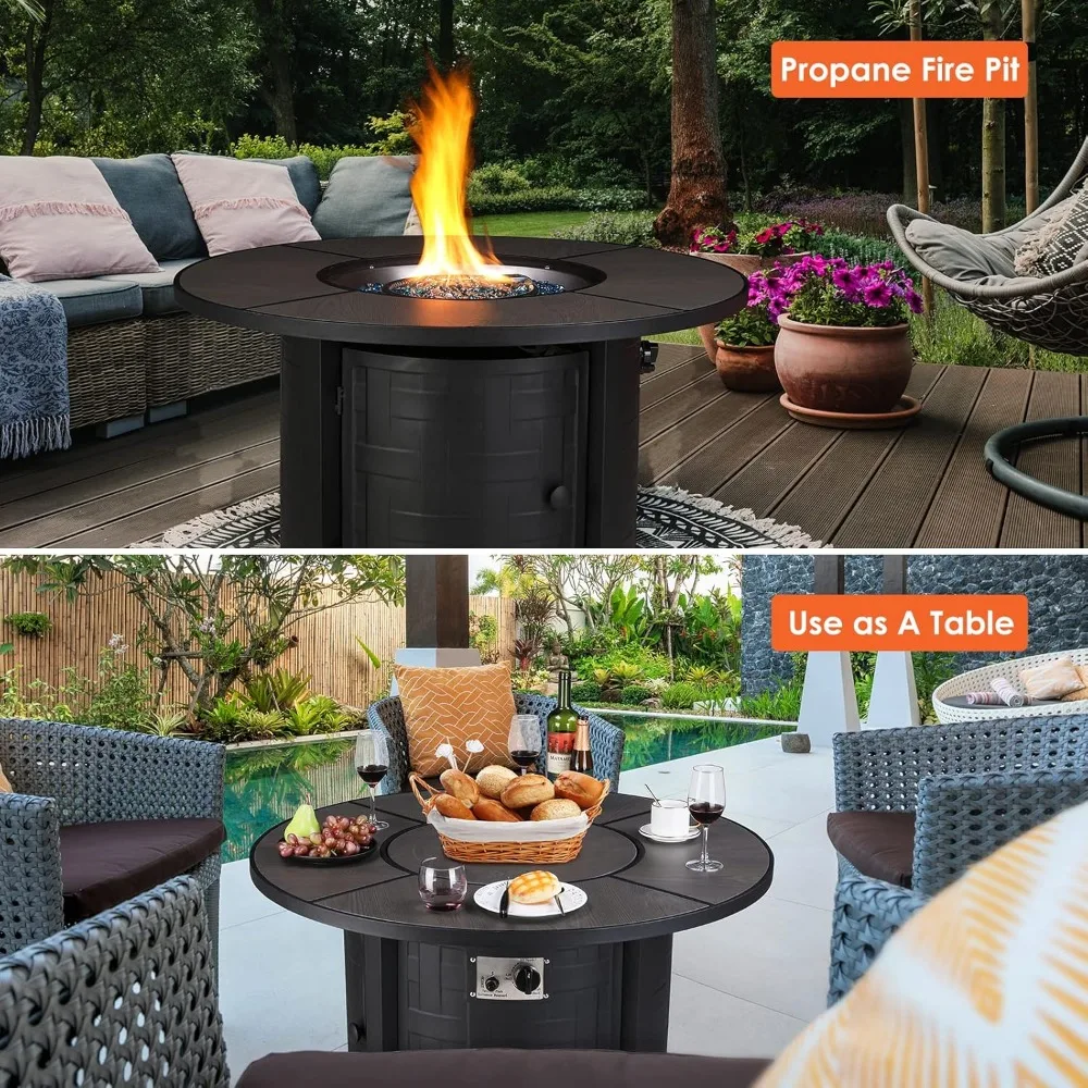 42″ Round Propane Fire Pit Table – Beyond Just Camping