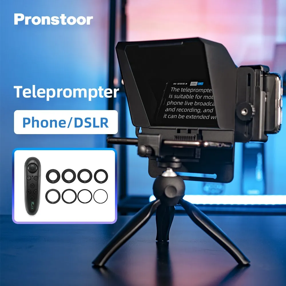 Pronstoor Phone and DSLR Recording Mini Teleprompter Portable Inscriber ...