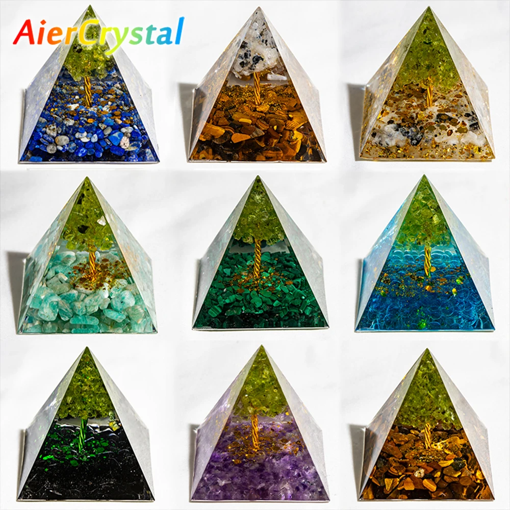 Crystal Pyramid Healing Energy | Tree Life Crystal Pyramid | Orgonite ...