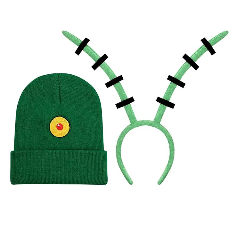 Men Women Big Eye Green Hat and Antenna Headband For Halloween Party ...