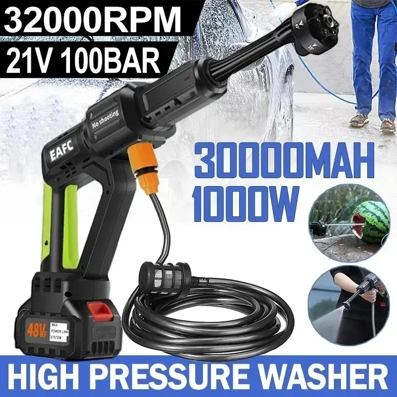 1000W-Brushless-High-Pressure-Electric-Car-Washer-Gun-100BAR-30000mAh ...
