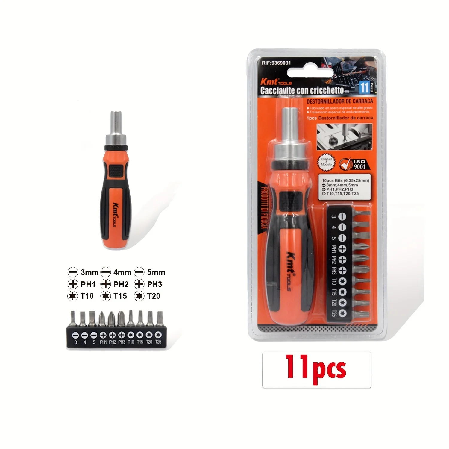 KMT-Tools-11-In-1-Ratchet-Screwdriver-Bits-Set-Precision-Repair-Kit-For ...