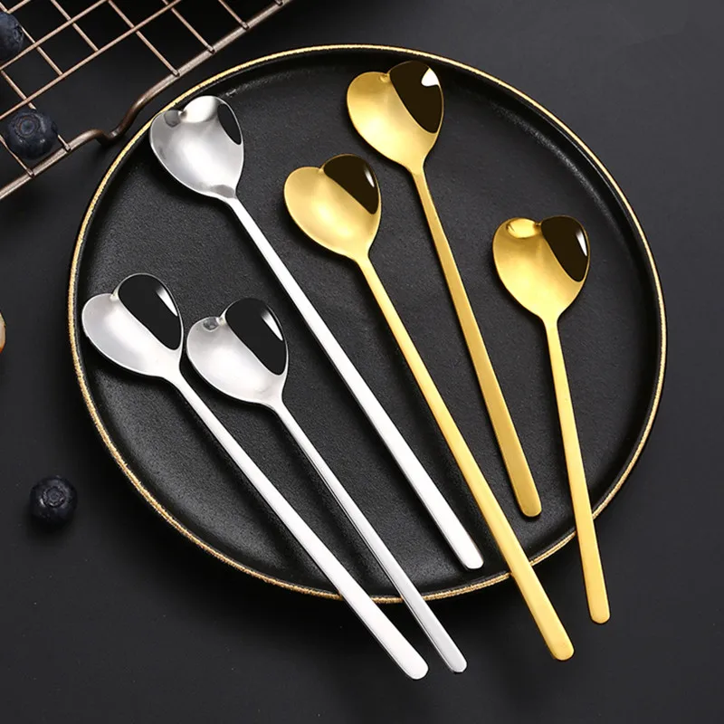 1-Pc-Gold-Heart-Shaped-Tea-Spoons-Creative-Stainless-Steel-Retro-Coffee ...