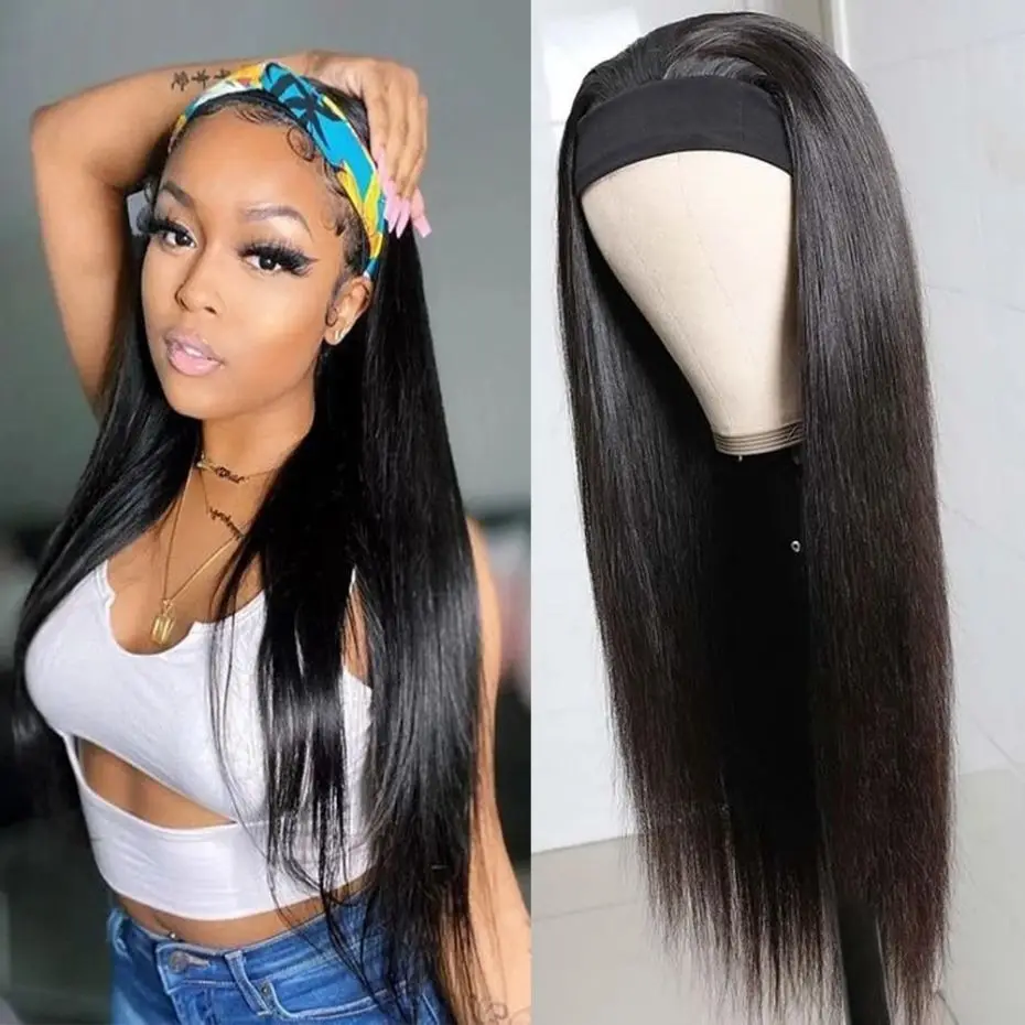 Glueless-Wig-Bone-Straight-Human-Hair-Wigs-With-Headband-Brazilian-Remy ...
