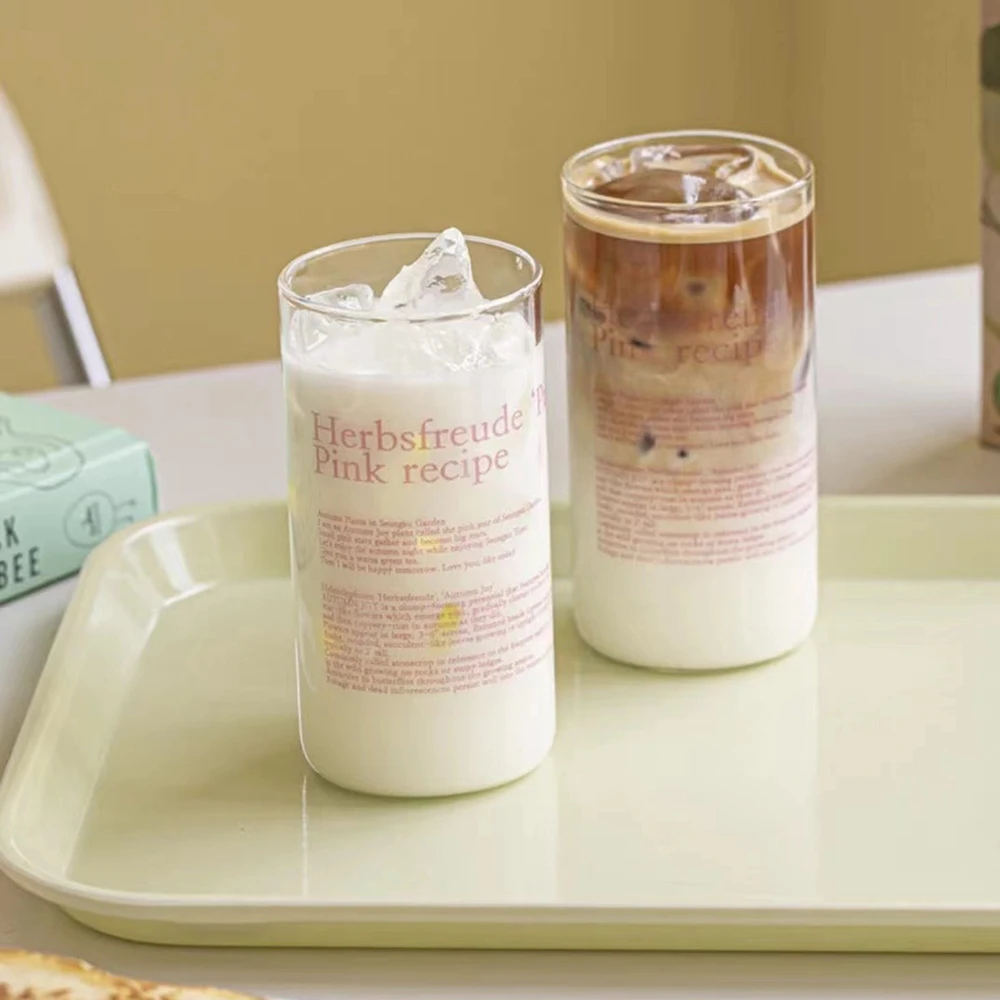 Taza-de-caf-de-estilo-coreano-vasos-de-vidrio-con-letras-t-leche-postre ...