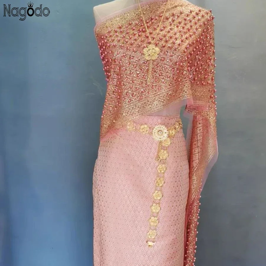 Thailand-Dress-Women-2023-Summner-One-Shoulder-Dai-Costume-Red-Star ...