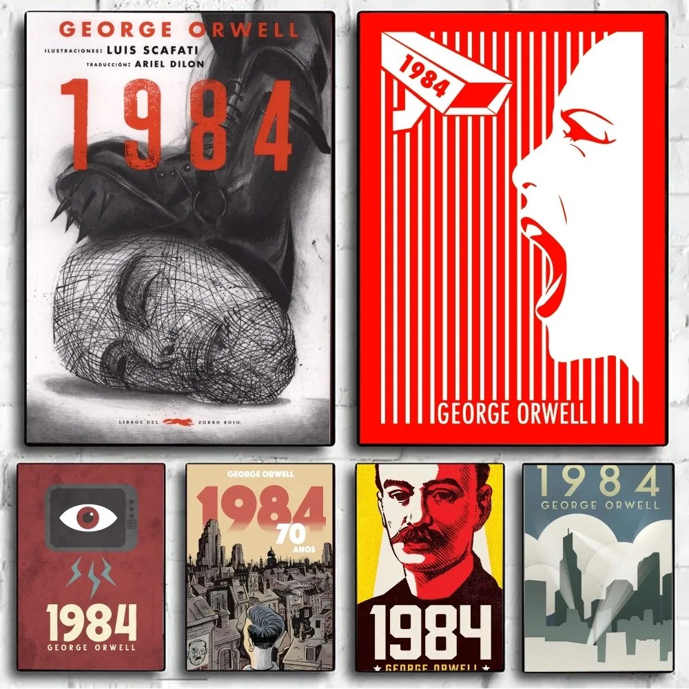 1984-George-Orwell-Poster-No-Framed-Poster-Kraft-Club-Bar-Paper-Vintage ...