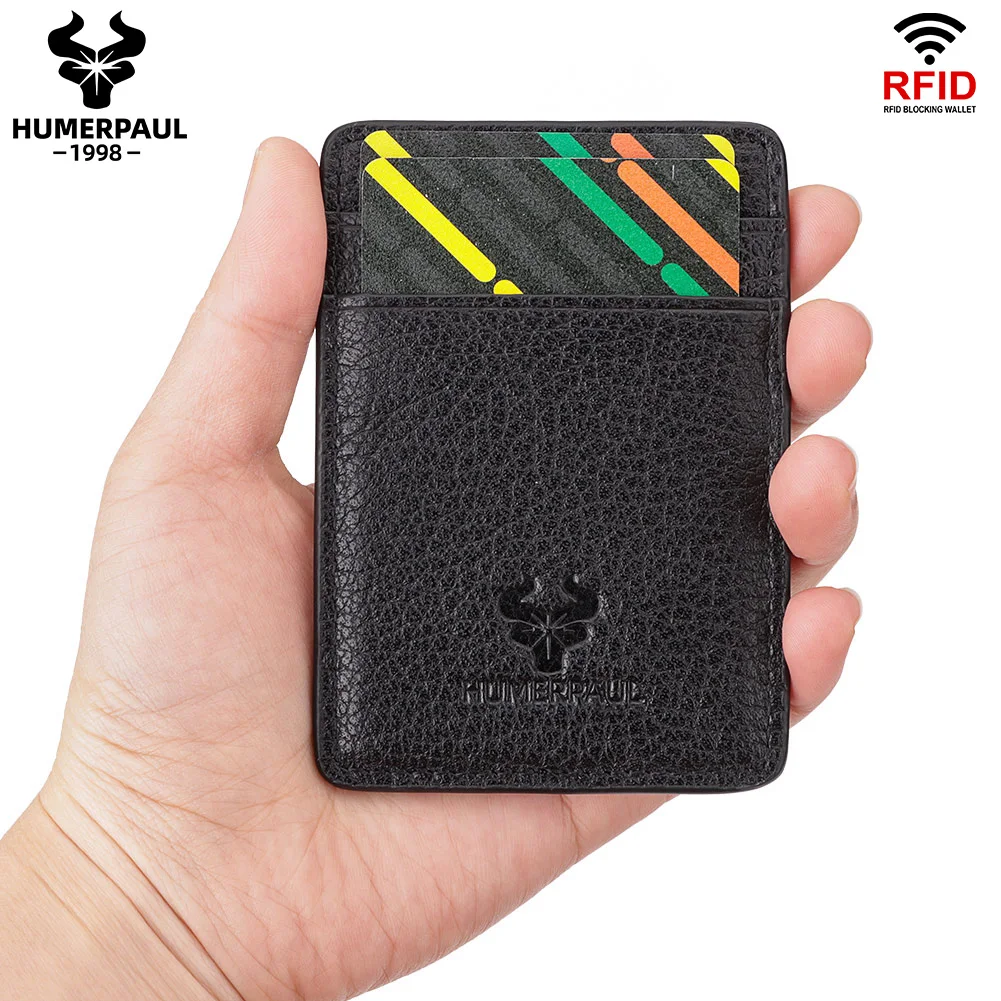 HUMERPAUL-Genuine-Leather-Minimalist-Card-Holder-RFID-Slim-Business ...