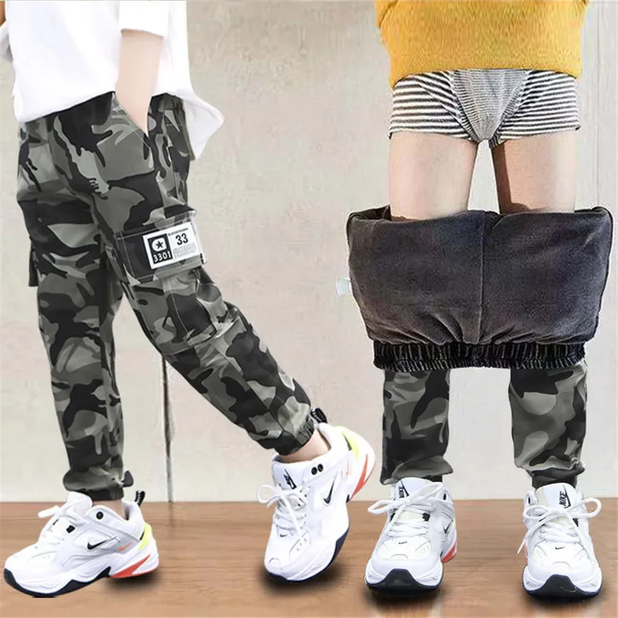 New-4-14T-kids-Boys-Pants-Autumn-Winter-Thick-Camouflage-Kids-Trousers ...