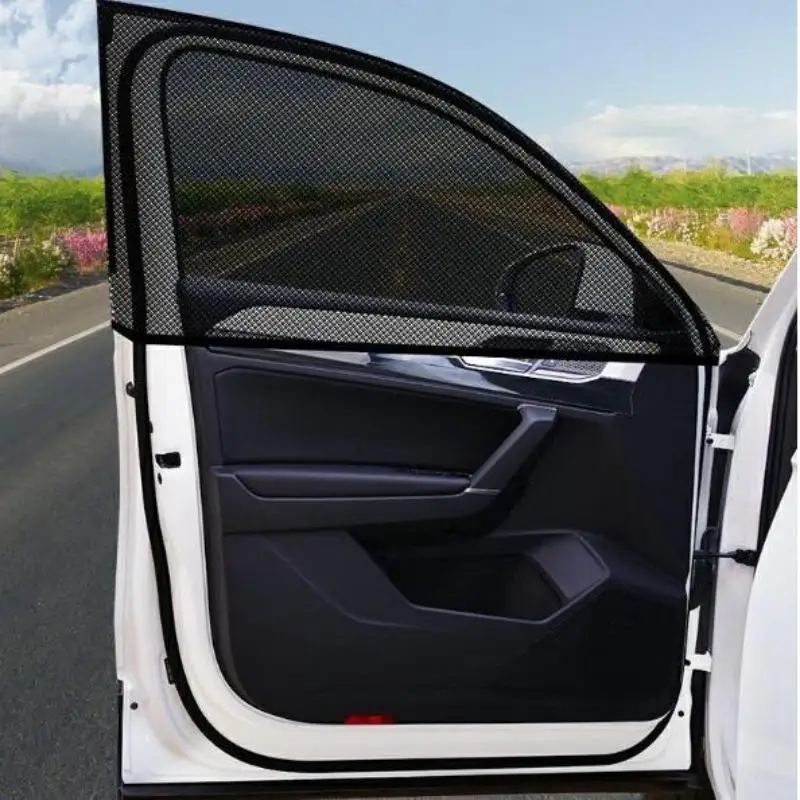 2-PCS-Car-window-screen-door-cover-UV-protection-sunshade-net-car-front ...