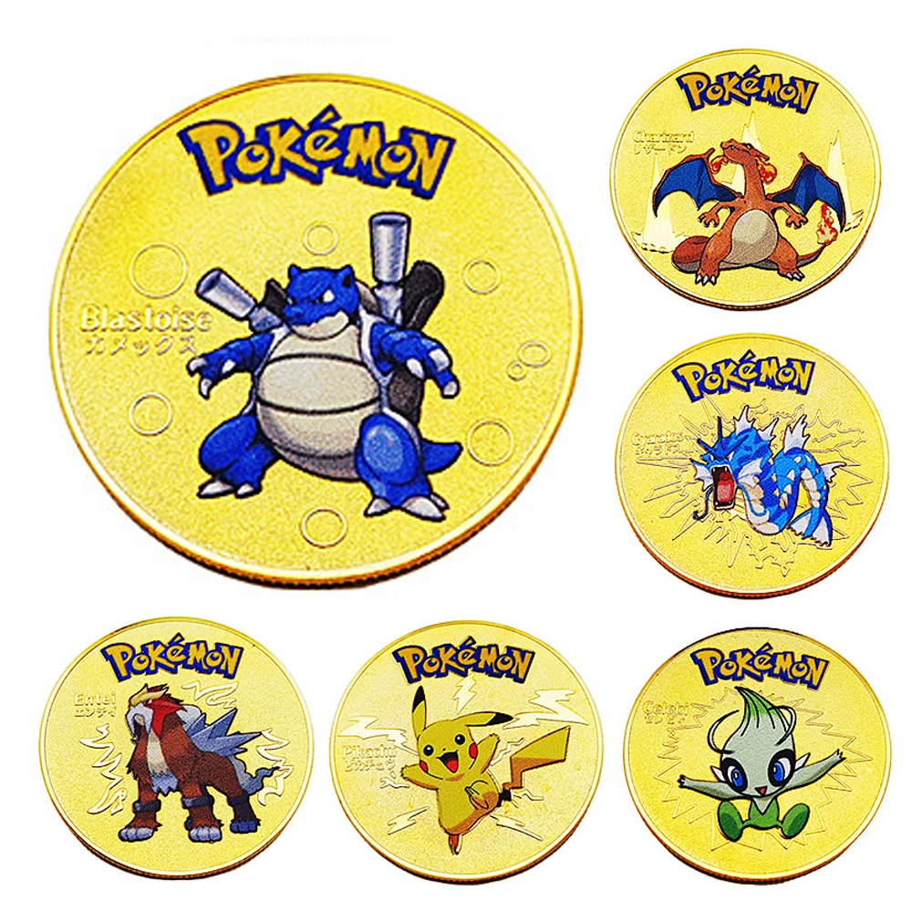 Monedas-de-Pok-mon-doradas-Mewtwo-monedas-conmemorativas-de-Anime ...