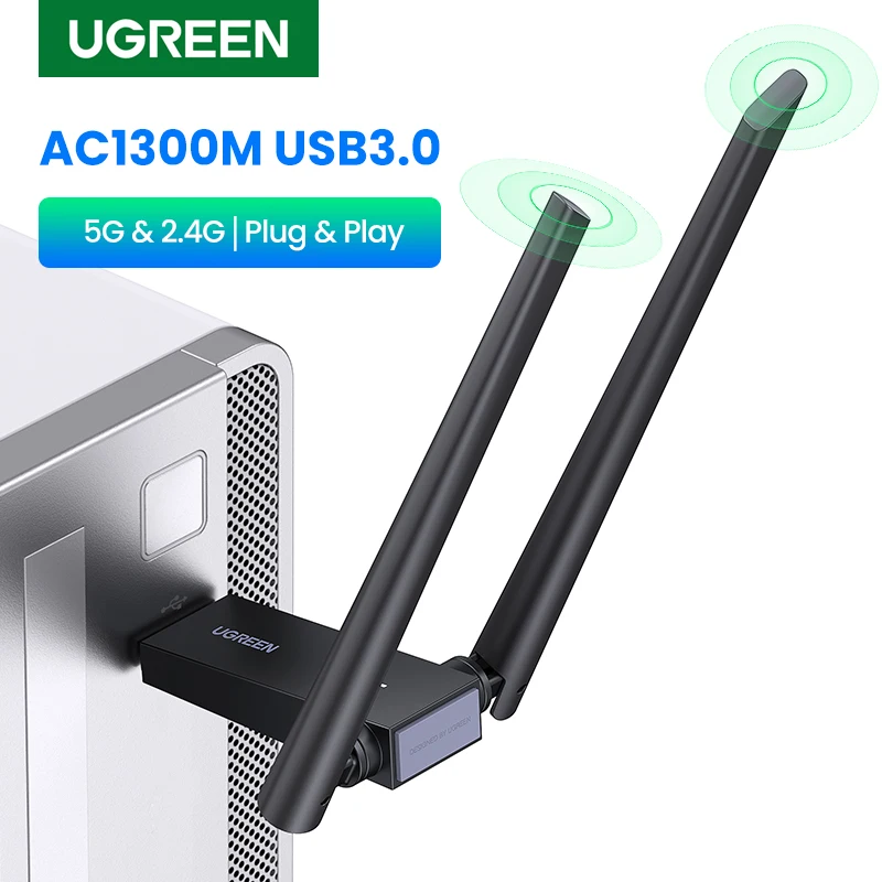 UGREEN-WiFi-Adapter-AC1300-USB3-0-5GHz-2-4GHz-Dual-Antenna-USB-WiFi-for ...