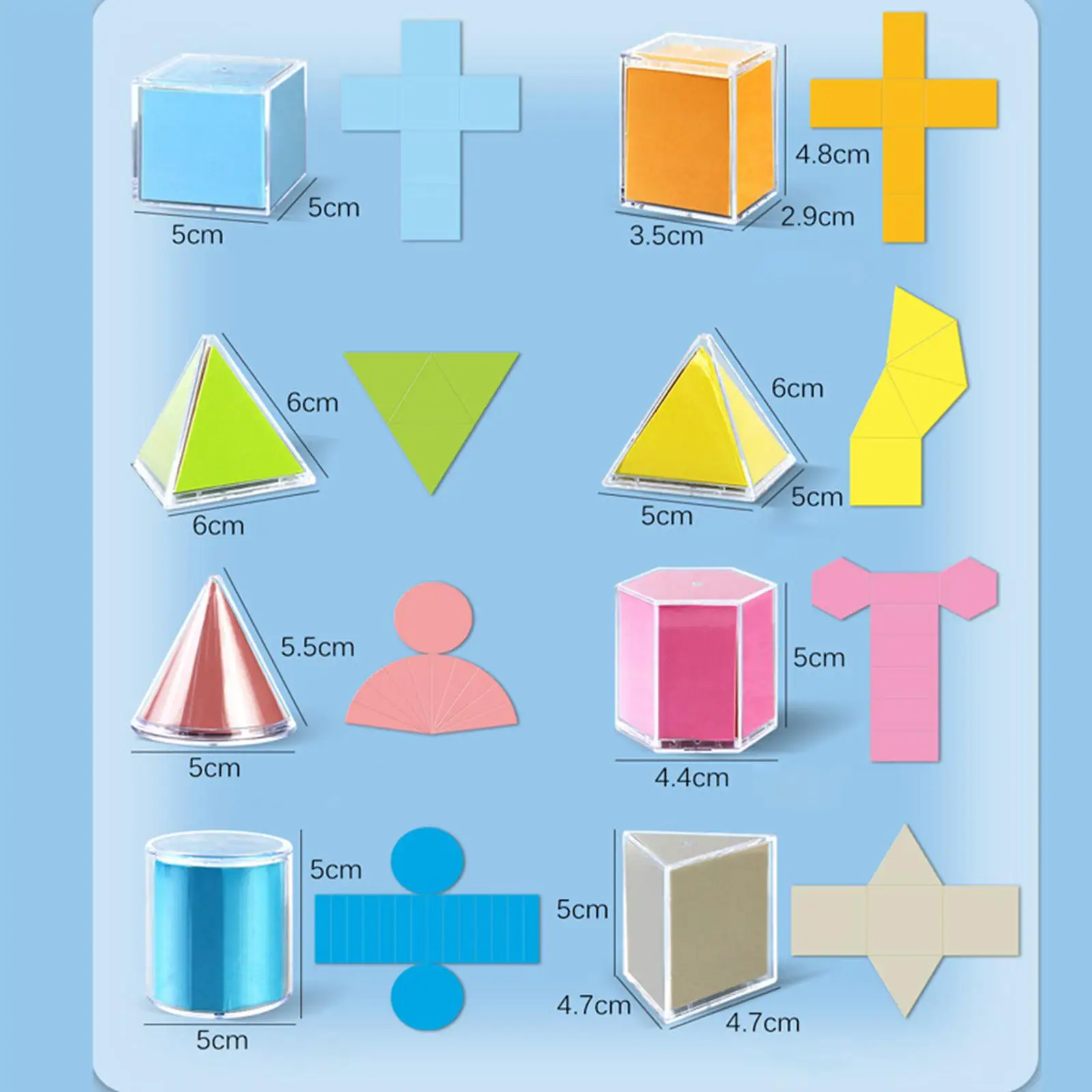 12x-3D-Geometric-Shapes-Blocks-Educational-Toy-Math-Toys-Pattern-Blocks ...