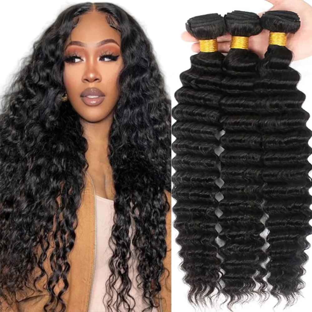 12A Human Hair Bundles Deep Wave Bundles Human Hair 100% Unprocessed ...