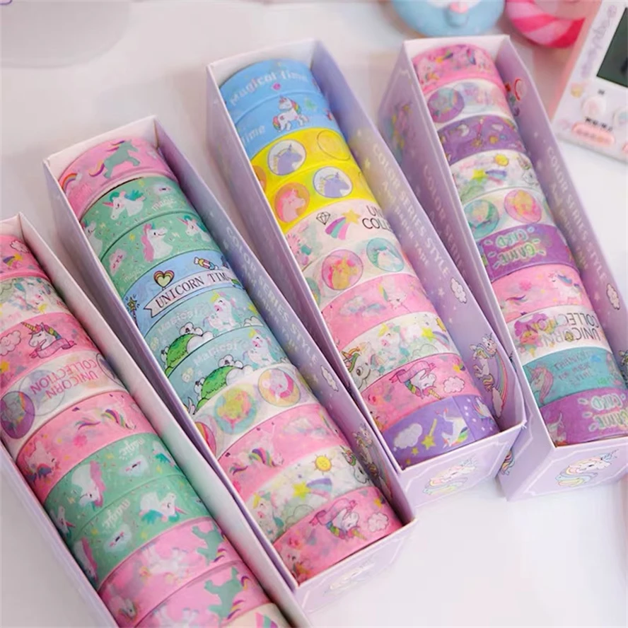 Adhesive Tape Decorative Unicorns Stickers | Unicorn Kawaii Decorative ...