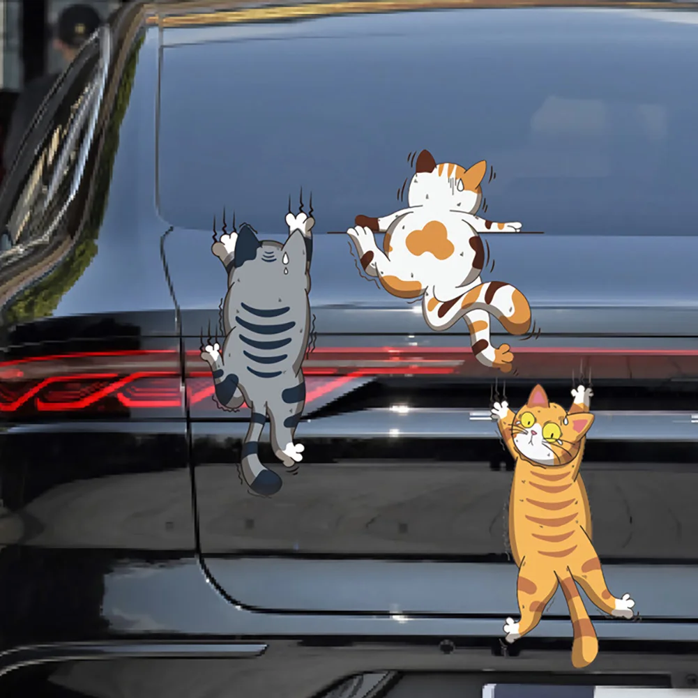 3X-Funny-Pet-Cat-Car-Sticker-Climbing-Cats-Animal-Styling-Stickers-Car ...