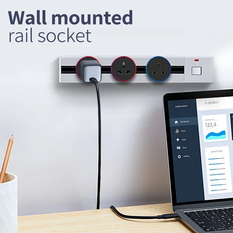 T-I-Wall-Power-Track-Socket-EU-UK-US-FR-Standard-Universal-Home-Kitchen ...