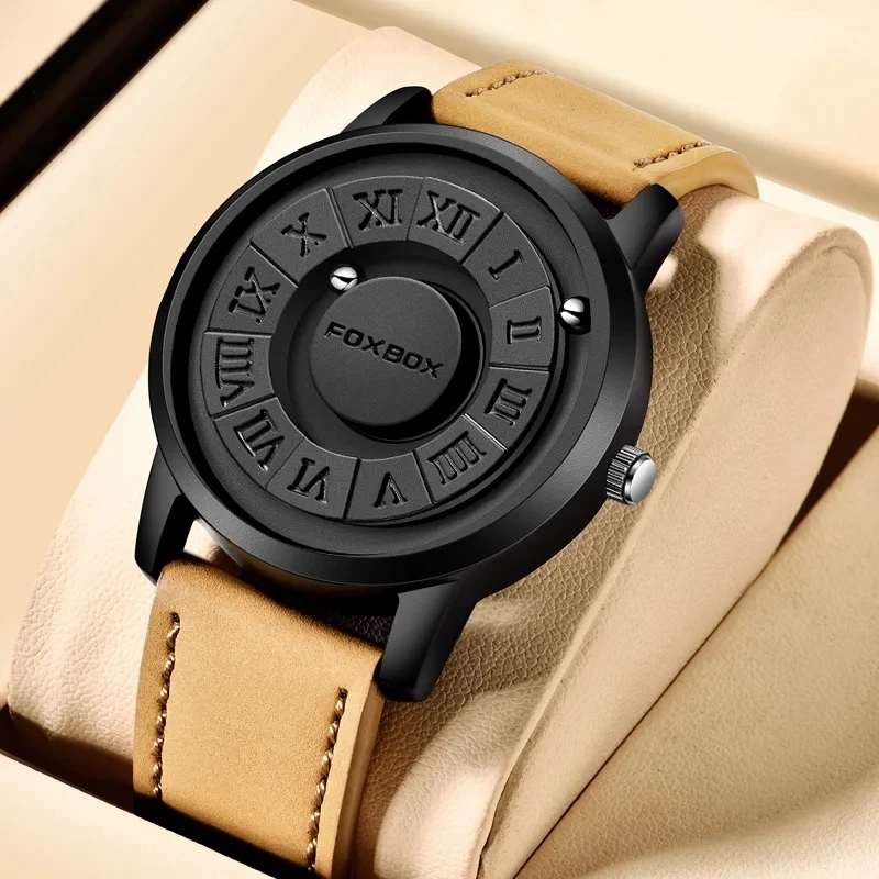 FOXBOX-Watch-Man-Creative-Scrolling-Pointer-Magnetic-Force-Quartz ...