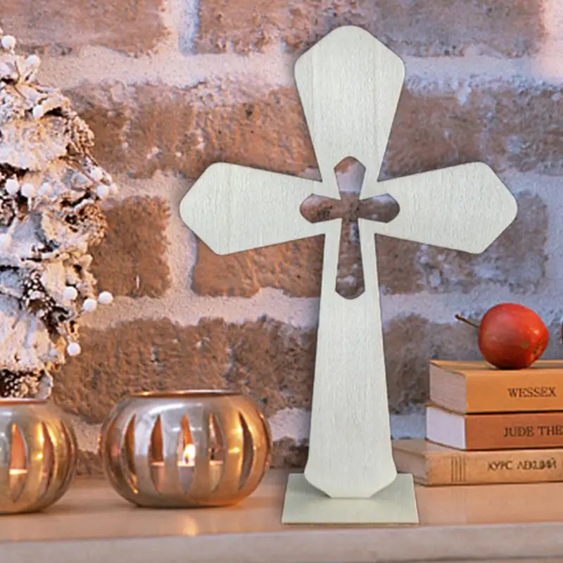10PCS Wooden Crosses Standing Candlestick Projection Jesus Crucifix ...