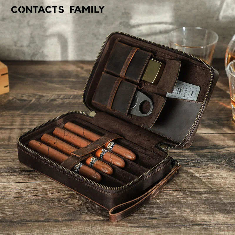 Retro-Horsepower-Cigar-Box-4-Cigars-Handmade-Wrist-Zipper-Outdoor ...