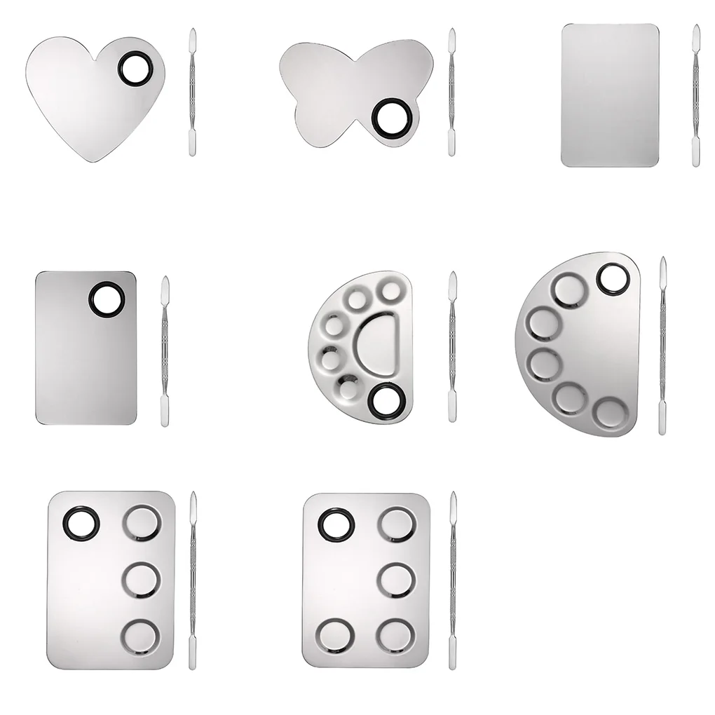 Makeup-Palette-Cosmetic-Plate-Blending-Mixing-Tray-with-Spatula ...